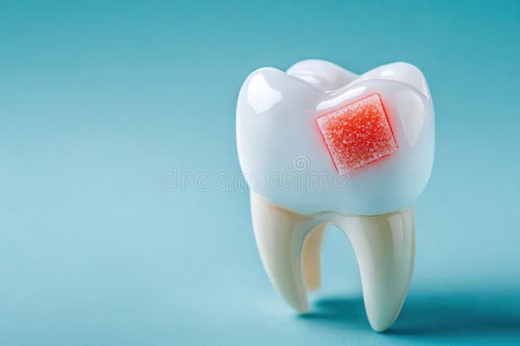 Cracked Tooth with a Sugar Cube Symbolizing Dental Damage Stock Image ...