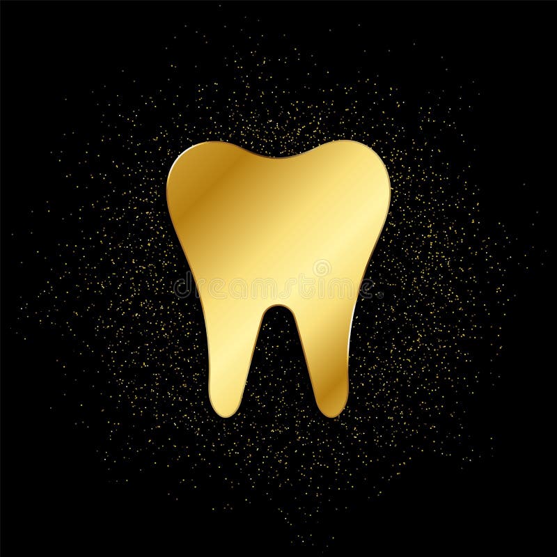 Tooth Gold, Icon. Vector Illustration of Golden Particle Stock ...