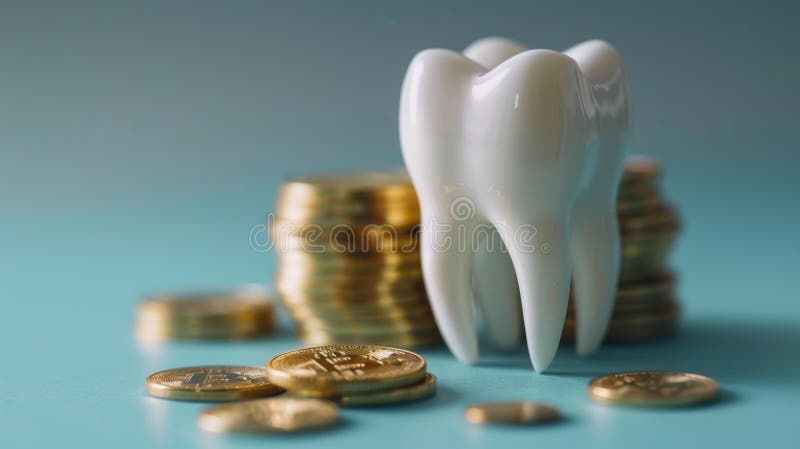 Tooth with Golden Coins - Generative Ai Stock Illustration ...