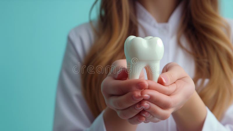Tooth in Hands Close-up Dentistry Stock Illustration - Illustration of ...