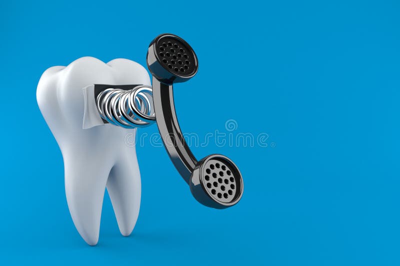 Tooth with Telephone Handset Stock Illustration - Illustration of ...