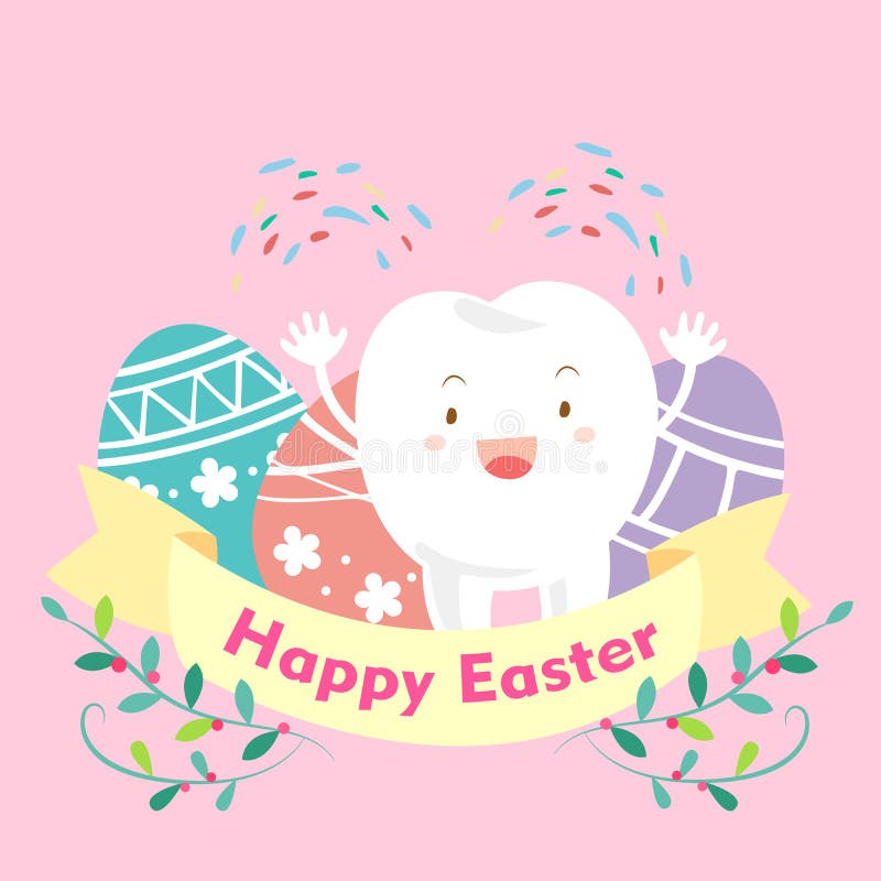 Tooth with happy easter stock illustration. Illustration of dental ...