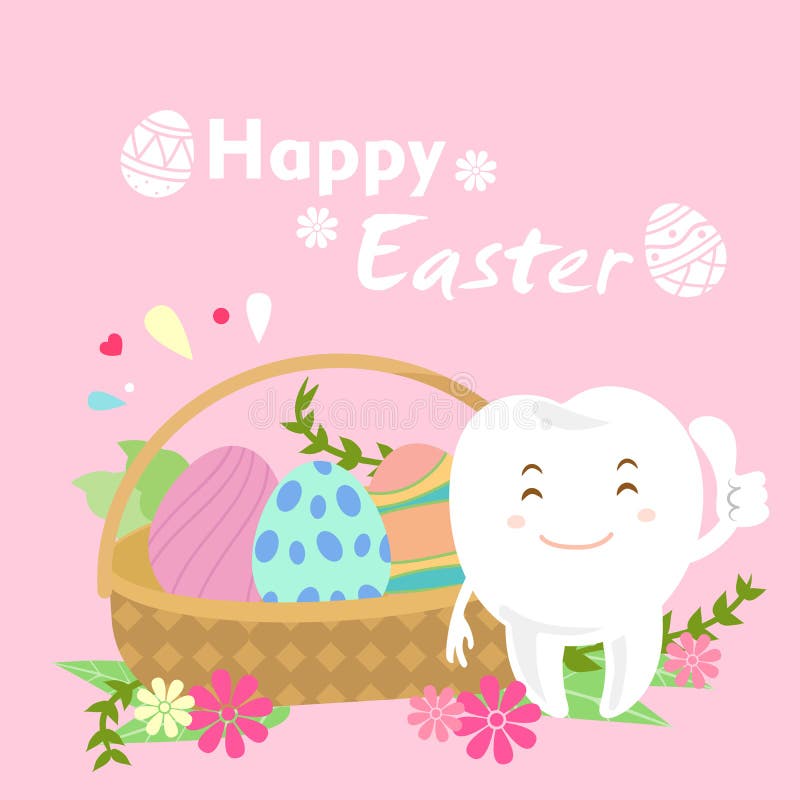 Tooth with happy easter stock vector. Illustration of festive - 87632831