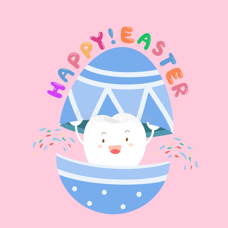 Tooth with happy easter stock vector. Illustration of happy - 88672322