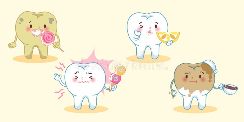 Tooth with health problem stock illustration. Illustration of drink ...