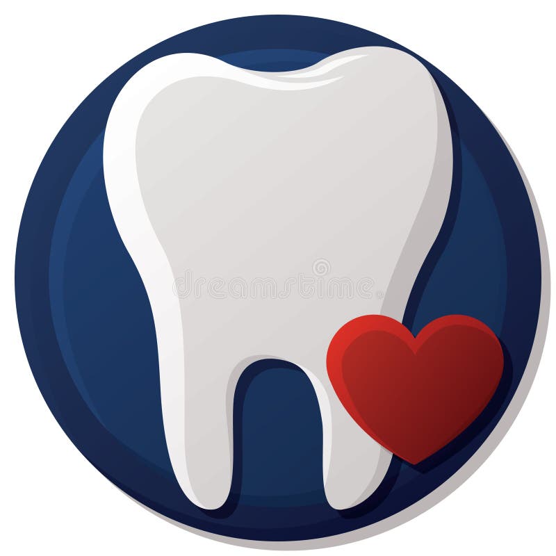 Tooth with Heart. Vector Illustration Decorative Design Stock Vector ...