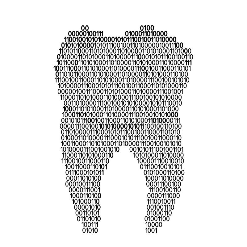 Tooth Human Root Single Abstract Schematic from Black Ones and Zeros ...