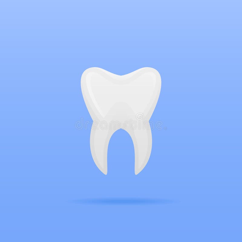 Tooth Icon on Blue Background. Stock Vector - Illustration of dentistry ...