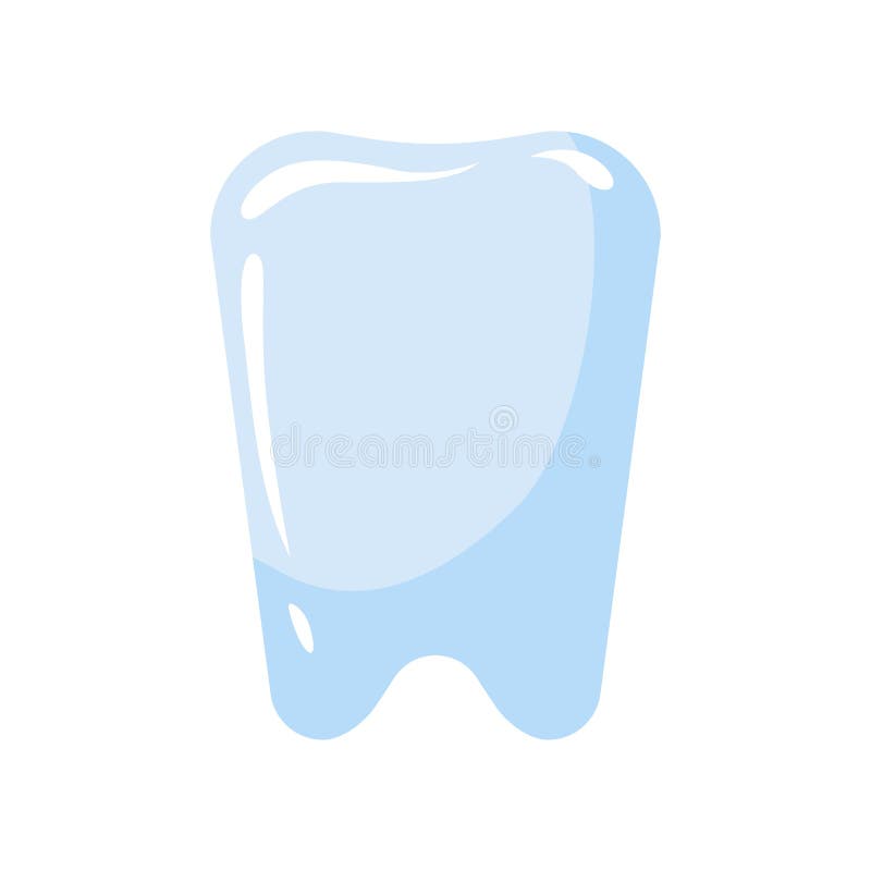 Tooth Icon. Blue Tooth Symbol in Flat Style Isolated on White ...