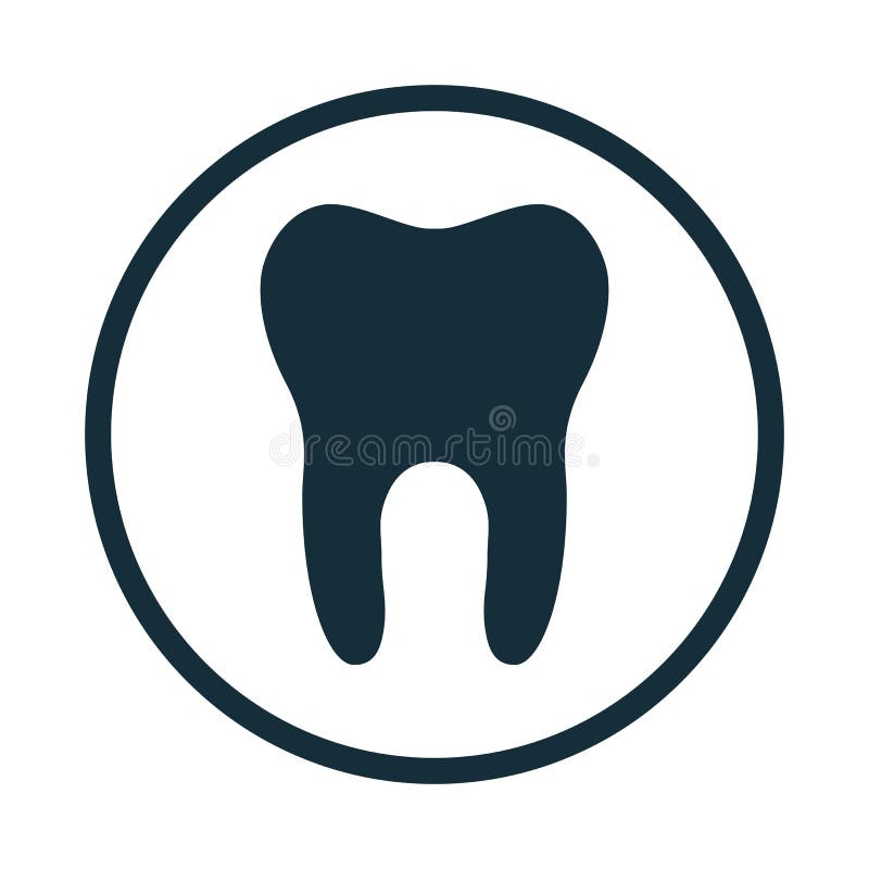 Tooth icon in circle stock illustration. Illustration of medicine ...