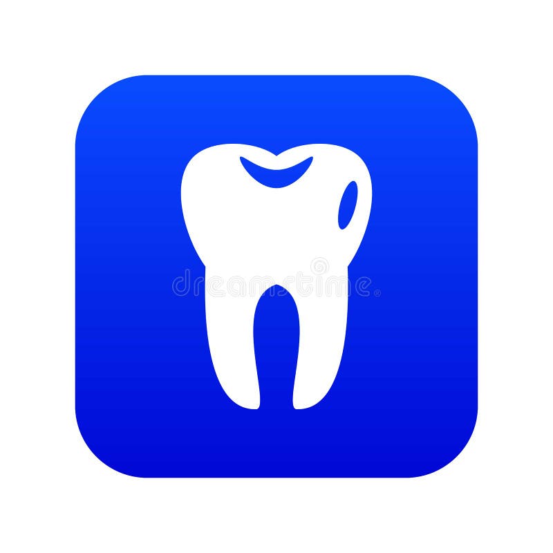 Tooth icon digital blue stock vector. Illustration of dentist - 145950607