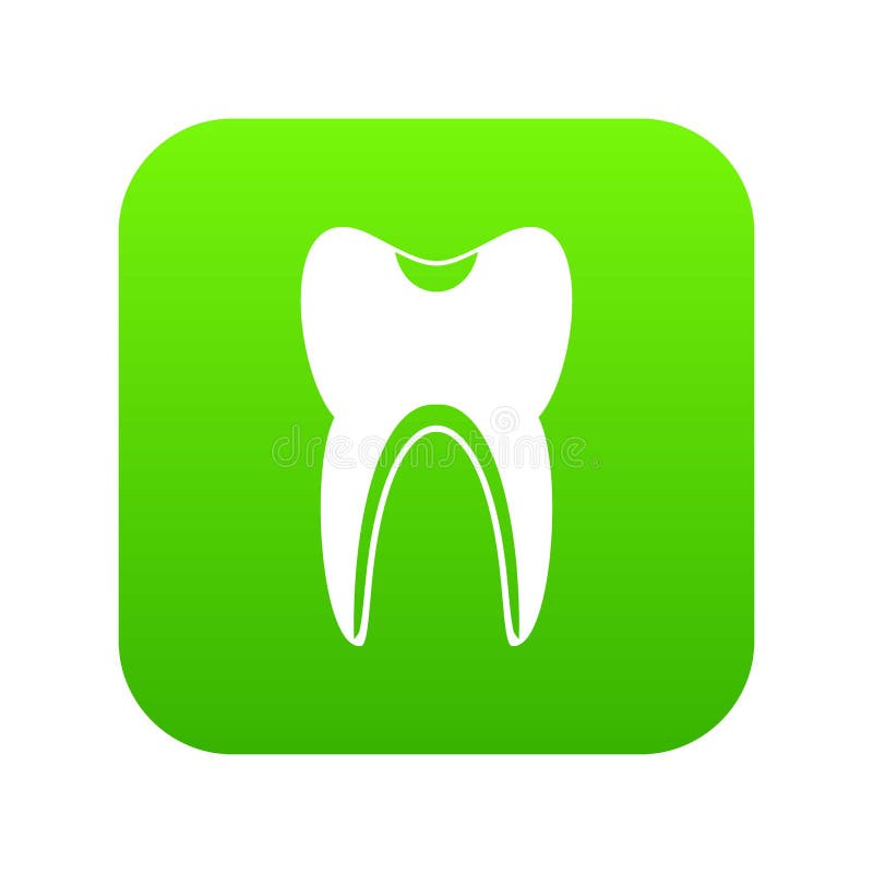 Tooth icon digital green stock vector. Illustration of care - 127674676