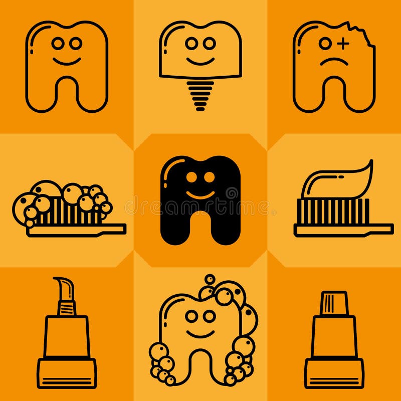 Tooth Icon Set 1 stock vector. Illustration of dentistry - 33513436