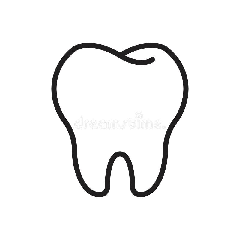 Tooth Icon Simple Thin Outline Stock Vector - Illustration of outline ...