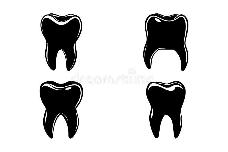 Tooth Icon Vector Set for Dentistry and Oral Care Design Stock Vector ...