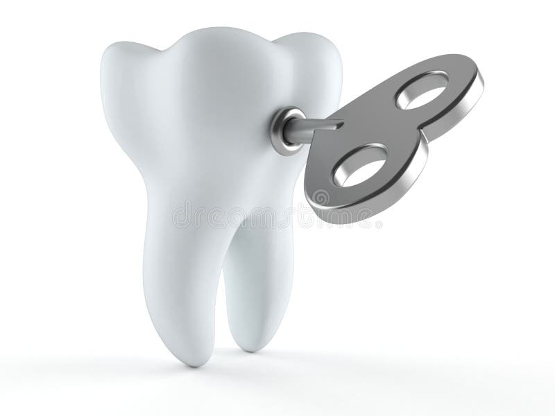 Tooth with key stock illustration. Illustration of access - 102313487