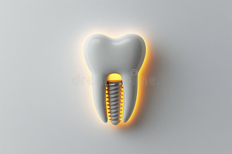 Tooth with Light Bulb on White Background. 3d Illustration. Stock ...