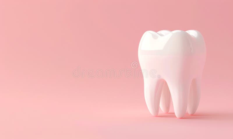 Tooth on Light Pink Background with Copyspace. Template for Dentist ...