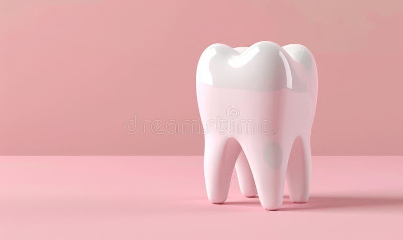 Tooth on Light Pink Background with Copyspace. Template for Dentist ...