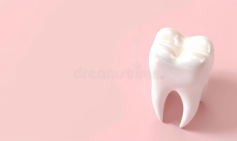 Tooth on Light Pink Background with Copyspace. Template for Dentist ...