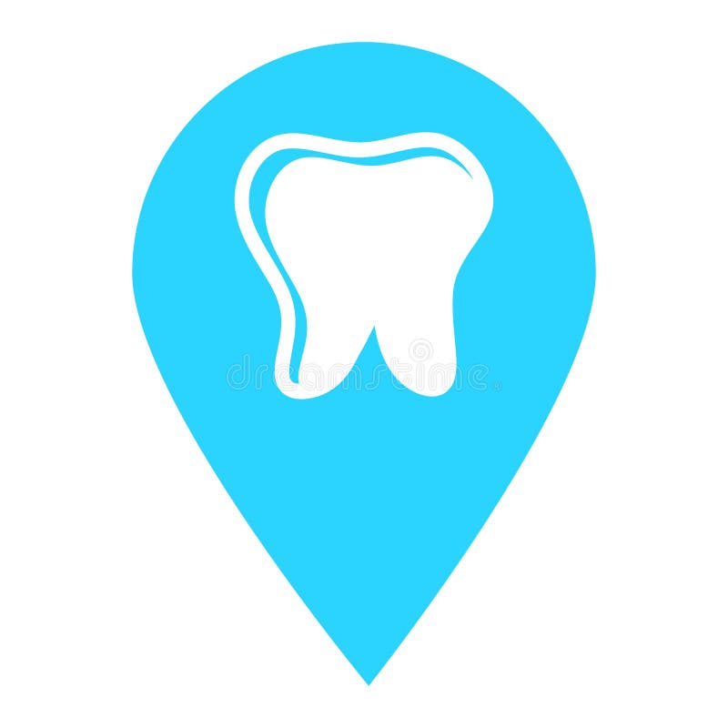 Tooth and location pin stock vector. Illustration of oral - 228789959