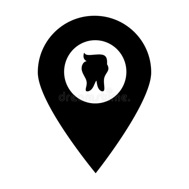 Tooth and location pin stock vector. Illustration of oral - 228789959