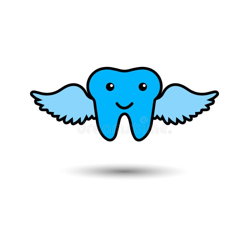 Tooth with Wings Inside a Ring with Crown Icon Vector Illustration ...