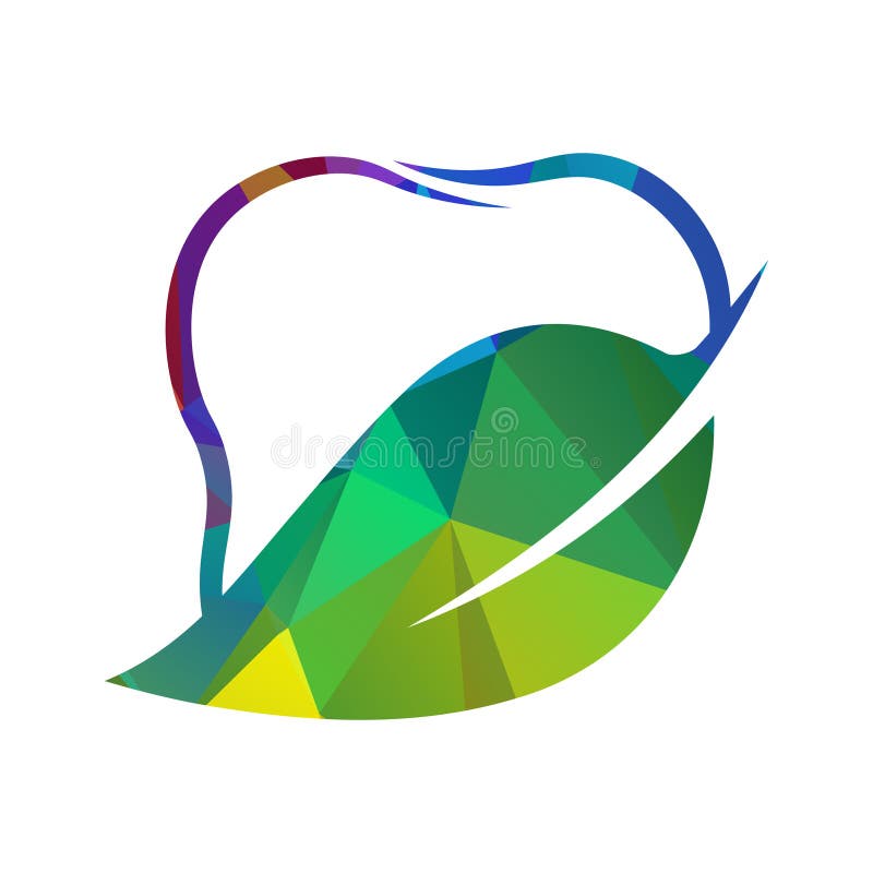 Tooth Logo Dental Care with Leaf Vector Illustration Stock Vector ...