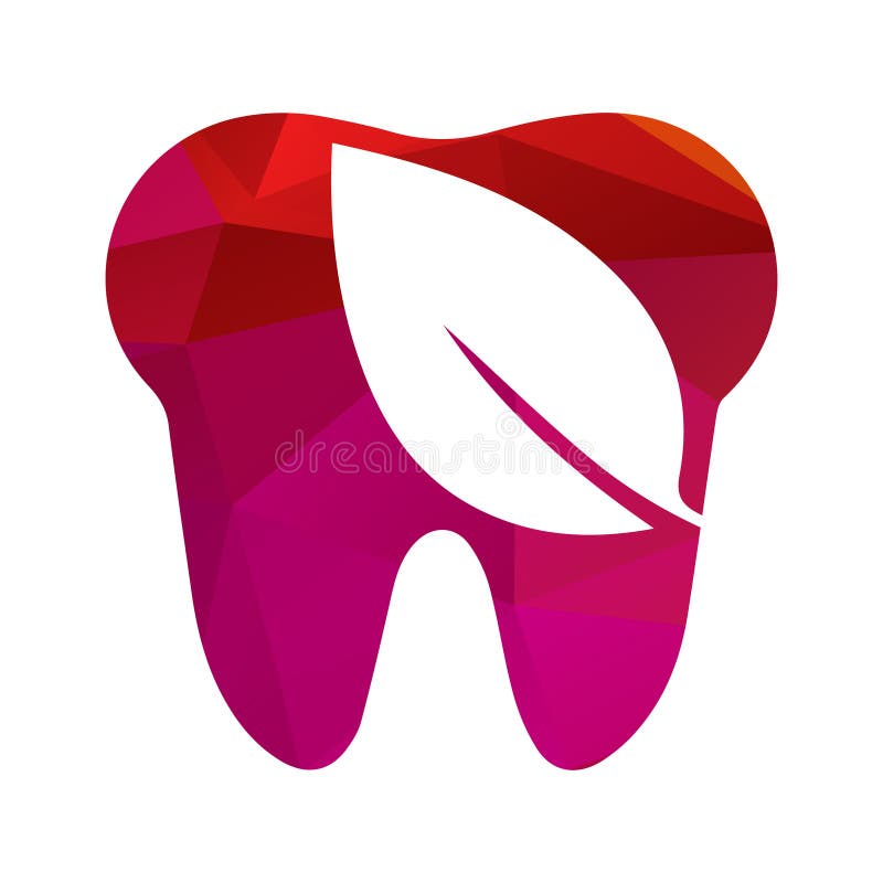 Tooth Logo Dental Care with Leaf Vector Illustration Stock Vector ...