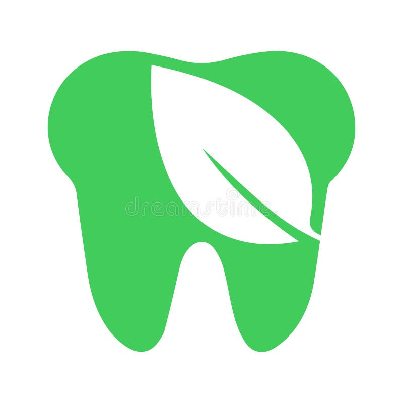 Tooth and Leaf Logo Design Vector Illustration Stock Vector ...