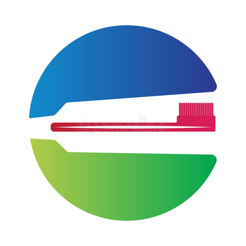 Tooth Logo Dental Toothbrush with Circle Shape Vector Illustration ...