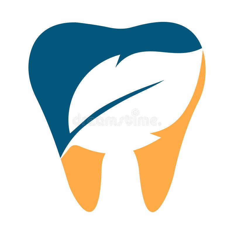 Tooth Logo with Leaf Vector Illustration Stock Vector - Illustration of ...