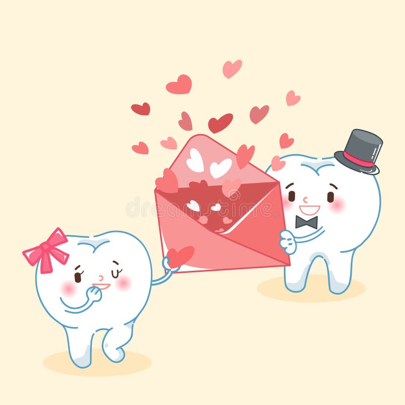 Tooth with love concept stock vector. Illustration of cute - 127974073