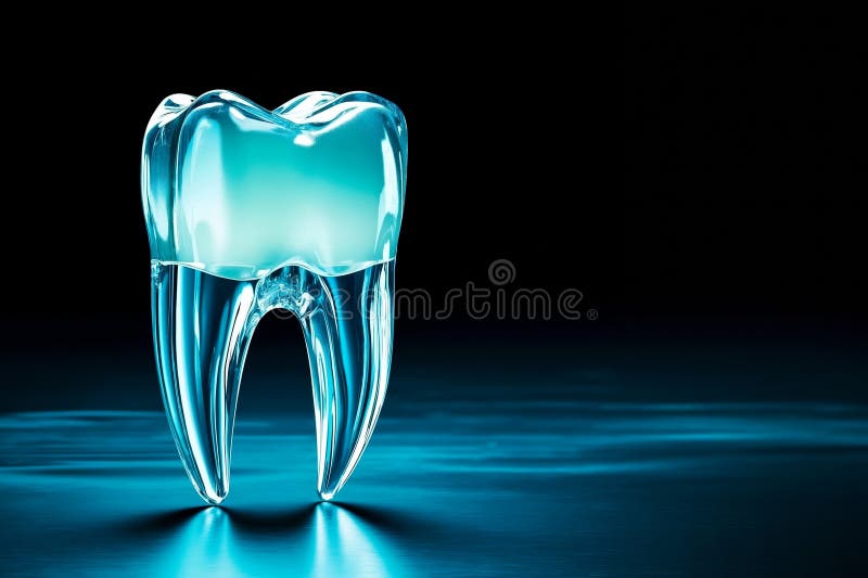 A Tooth Made of Ice on a Blue Surface Stock Illustration - Illustration ...