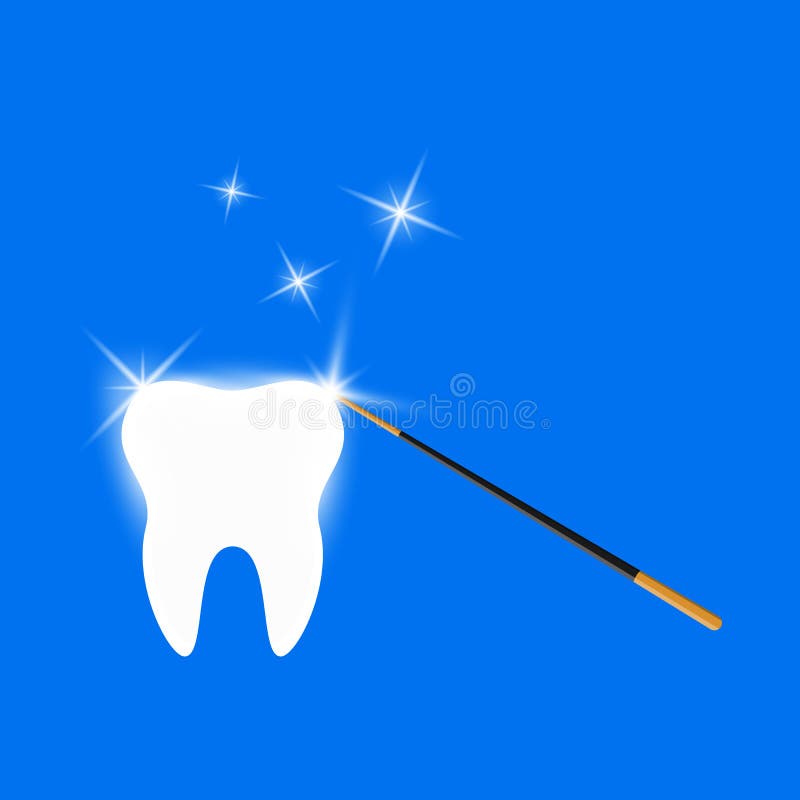 Tooth and Magic Wand. Simple Vector Modern Design Illustration Stock ...