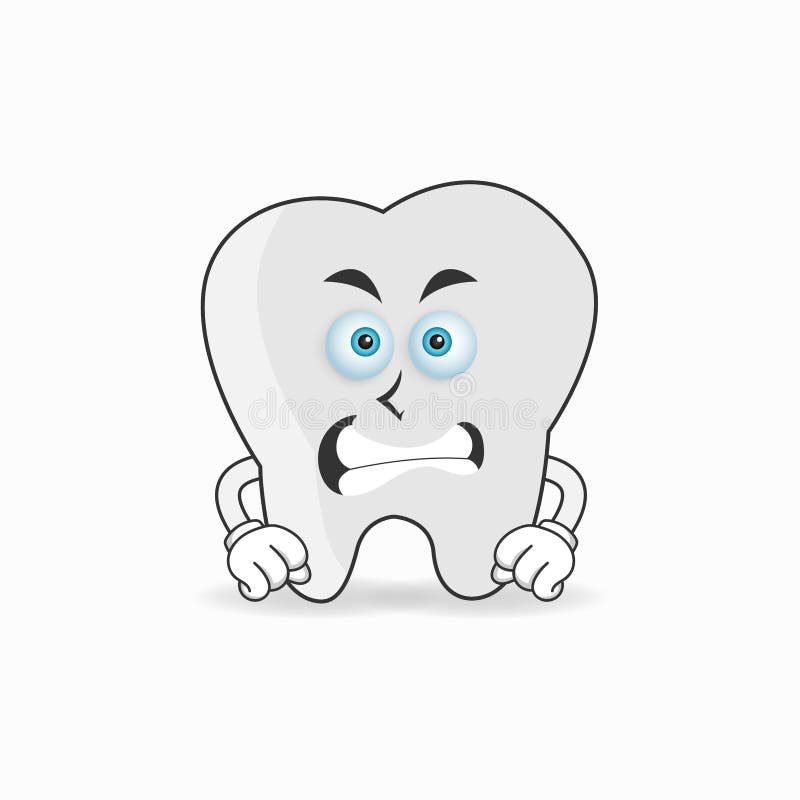 Tooth Mascot Character with Angry Expression. Vector Illustration Stock ...