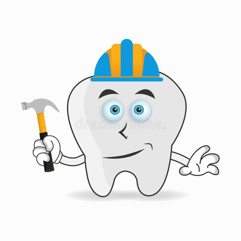 The Tooth Mascot Character Becomes a Cowboy. Vector Illustration Stock ...