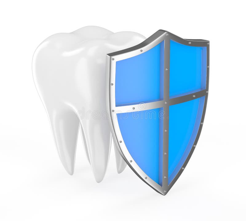 Tooth with metal shield stock illustration. Illustration of dental ...
