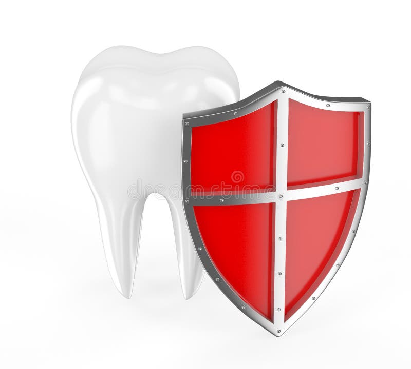 Tooth with metal shield stock illustration. Illustration of dentist ...
