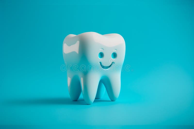 Tooth Mockup with a Smile on a Blue Background. Concept for the Day of ...