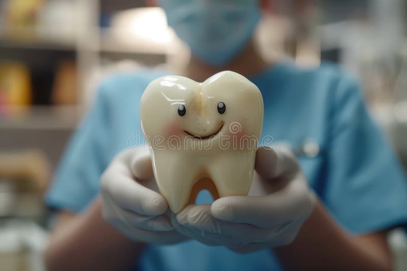 Tooth Model with Face, Eyes and Smile Stock Image - Image of inspection ...