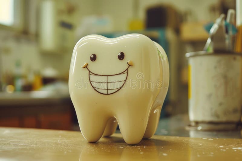 Tooth Model with Face, Eyes and Smile Stock Photo - Image of macro ...