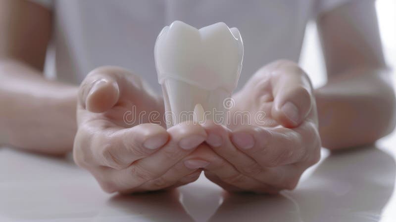 The Tooth Model in Hands. AI Generated Stock Photo - Image of disease ...
