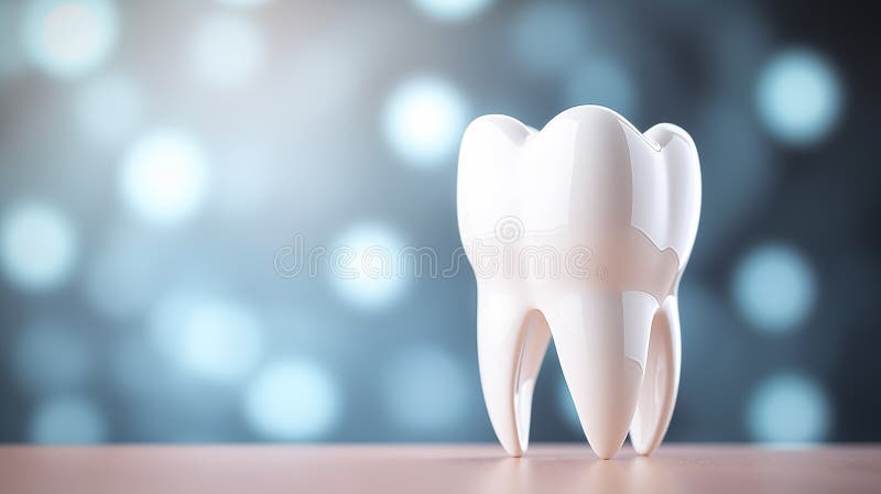 Tooth Model on Table with Bokeh Background. Copy Space Stock ...