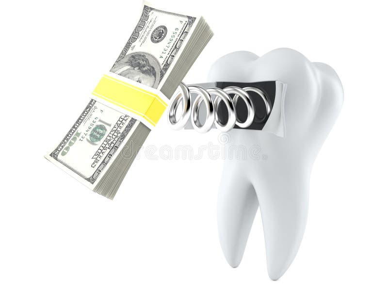 Tooth with money stock illustration. Illustration of dentistry - 103514259