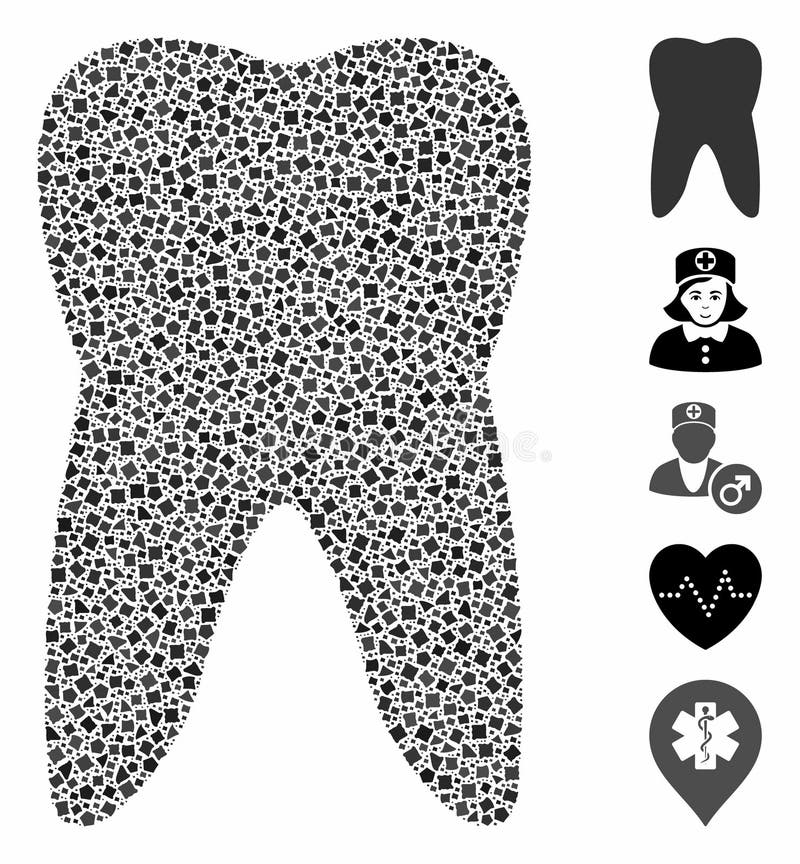 Tooth Mosaic Icon of Bumpy Parts Stock Vector - Illustration of ...