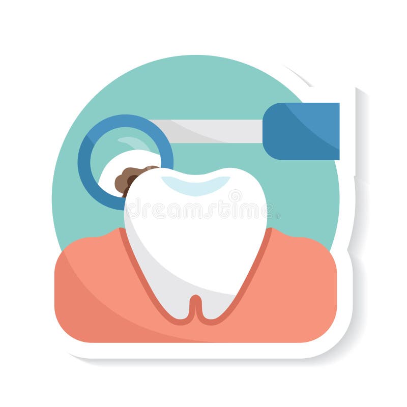 Tooth with Mouth Mirror. Vector Illustration Decorative Design Stock ...