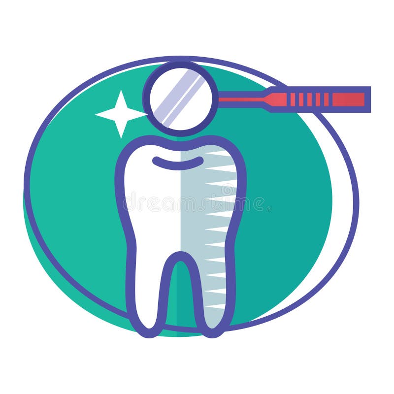 Tooth with Mouth Mirror. Vector Illustration Decorative Design Stock ...