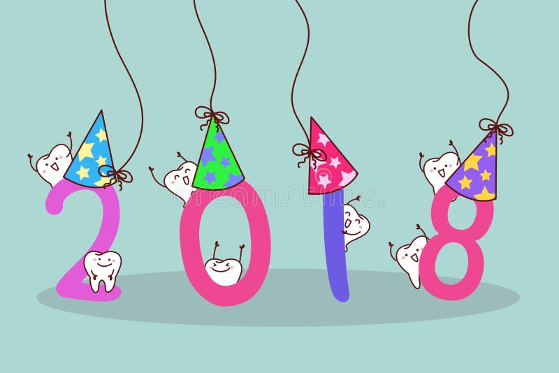 Tooth with new year stock vector. Illustration of festival - 102675923