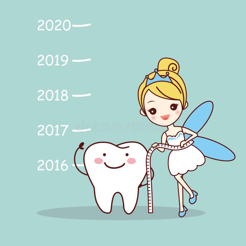 Tooth Note with Tooth Fairy Stock Vector - Illustration of cartoon ...